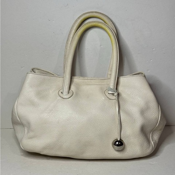Furla | Bags | Furla Vintage Satchel Handbag Cream Bag Purse Tote ...